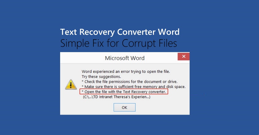 Text Recovery Converter Word: Simple Fix for Corrupt Files