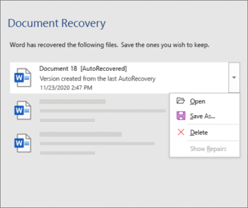 How To Retrieve a Word Document That Was Not Saved