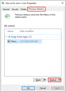 6 Solutions to Restore a Previous Version of Excel File