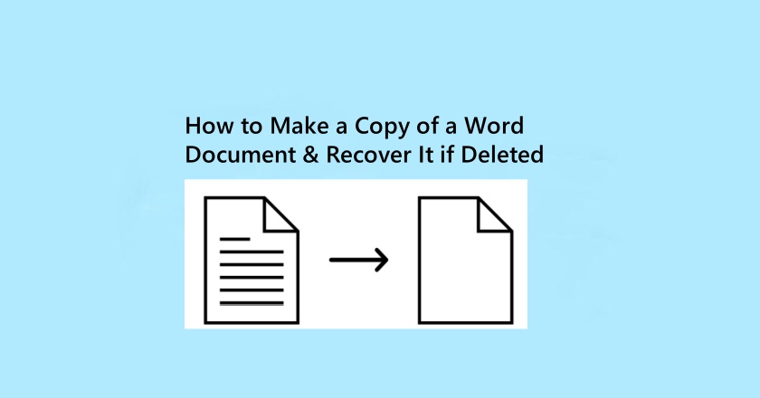 How to Make a Copy of a Word Document & Recover It if Deleted