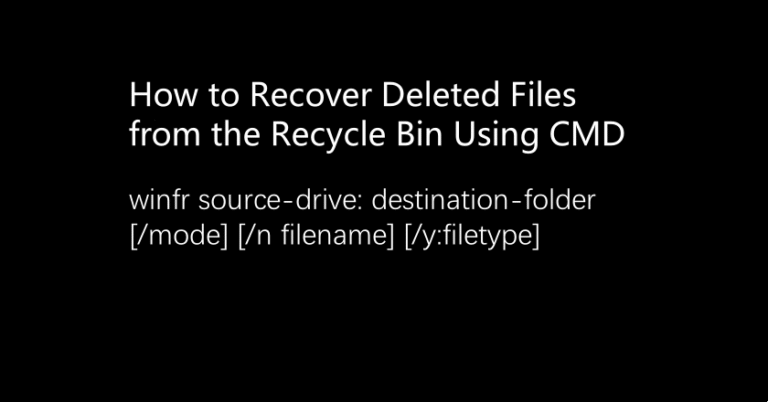 How to Recover Deleted Files from the Recycle Bin Using CMD